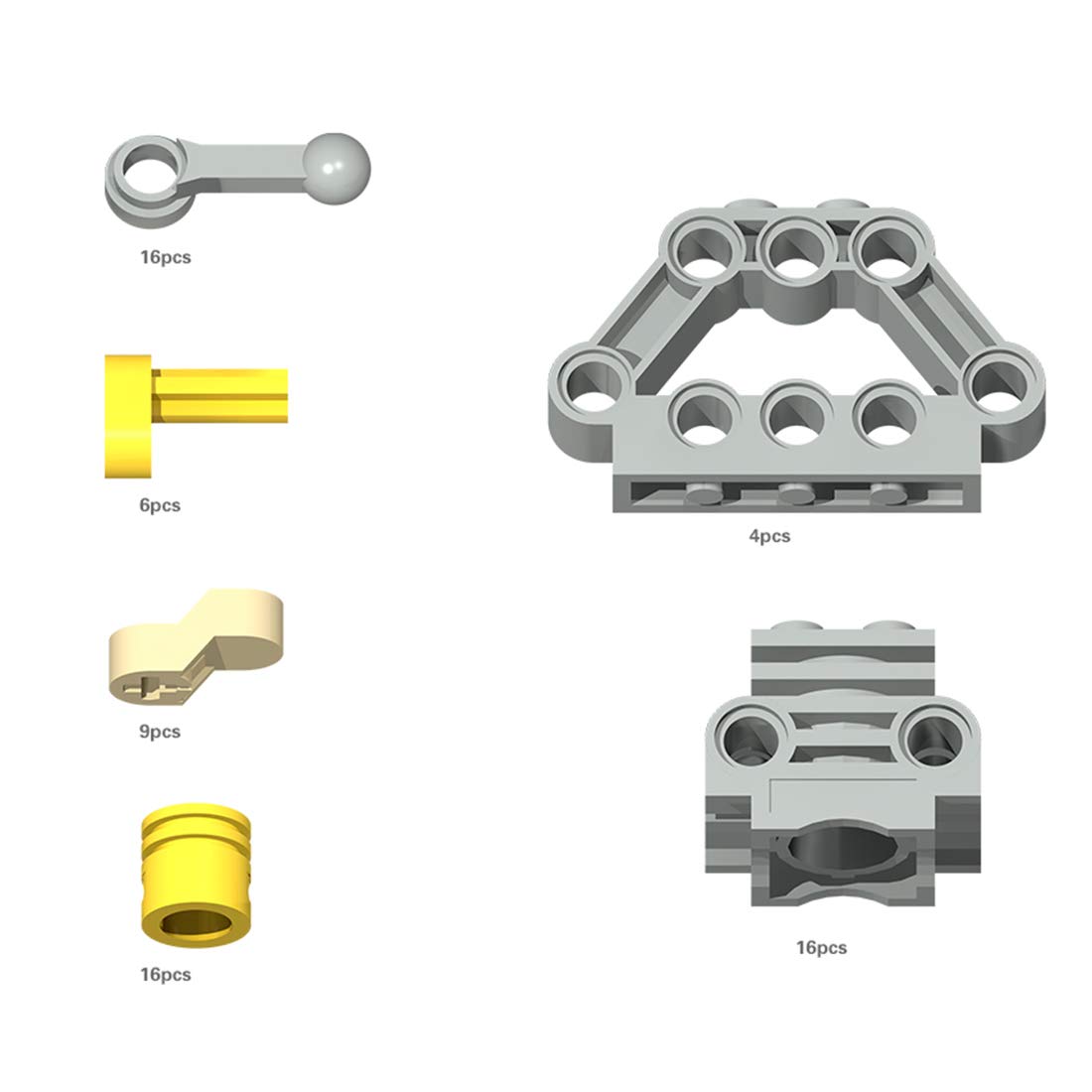 Goshfun 67Pcs Crankshaft Engine Connecting Rod Parts Bricks for Standard Building Block Brands, DIY Small Particle Stem Building Blocks Educational Construction Toy Set, Random Color