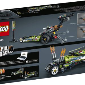 LEGO Technic Dragster 42103 Pull-Back Racing Toy Building Kit (225 Pieces)