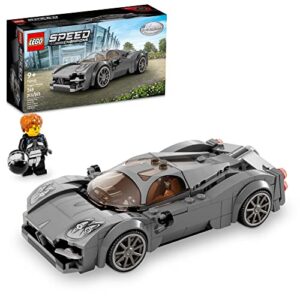 lego speed champions pagani utopia 76915 race car toy model building kit, italian hypercar, collectible racing vehicle, 2023 set