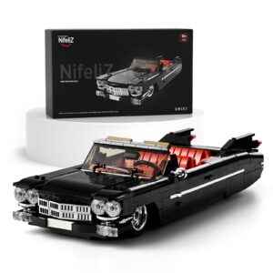 nifeliz eldorado, classic retro car building kit, convertible sports cars display model set for adult gift giving (1,245 pieces)