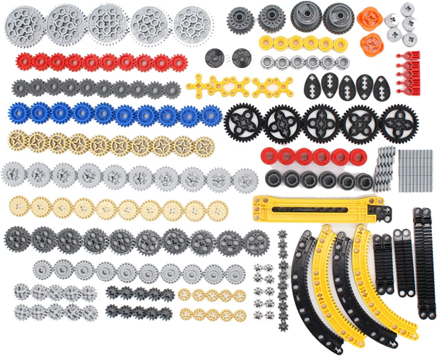 SEEMY 233PCS Gear Set for Technic Series Parts Compatible with Lego Technic Parts, DIY Gears Assortment Pack(Liftarm, Pins, Axles, Connectors) for Technic Building Blocks Set (Gear Set)