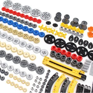 SEEMY 233PCS Gear Set for Technic Series Parts Compatible with Lego Technic Parts, DIY Gears Assortment Pack(Liftarm, Pins, Axles, Connectors) for Technic Building Blocks Set (Gear Set)