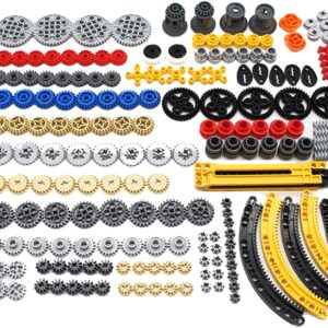 SEEMY 233PCS Gear Set for Technic Series Parts Compatible with Lego Technic Parts, DIY Gears Assortment Pack(Liftarm, Pins, Axles, Connectors) for Technic Building Blocks Set (Gear Set)