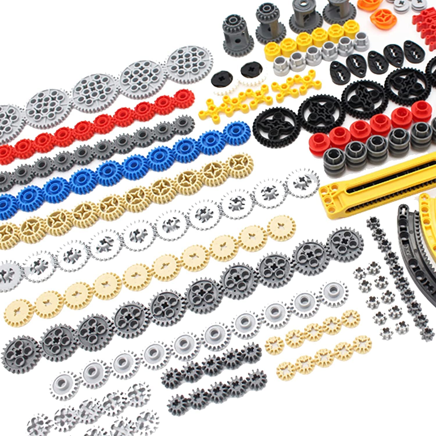 SEEMY 233PCS Gear Set for Technic Series Parts Compatible with Lego Technic Parts, DIY Gears Assortment Pack(Liftarm, Pins, Axles, Connectors) for Technic Building Blocks Set (Gear Set)