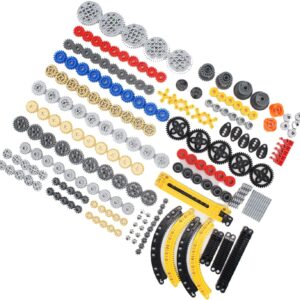 SEEMY 233PCS Gear Set for Technic Series Parts Compatible with Lego Technic Parts, DIY Gears Assortment Pack(Liftarm, Pins, Axles, Connectors) for Technic Building Blocks Set (Gear Set)