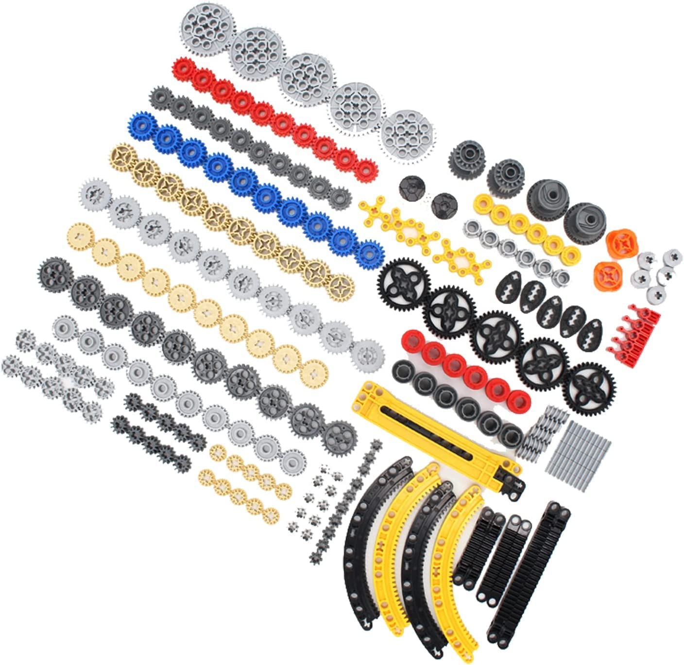 SEEMY 233PCS Gear Set for Technic Series Parts Compatible with Lego Technic Parts, DIY Gears Assortment Pack(Liftarm, Pins, Axles, Connectors) for Technic Building Blocks Set (Gear Set)