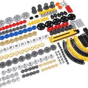 SEEMY 233PCS Gear Set for Technic Series Parts Compatible with Lego Technic Parts, DIY Gears Assortment Pack(Liftarm, Pins, Axles, Connectors) for Technic Building Blocks Set (Gear Set)