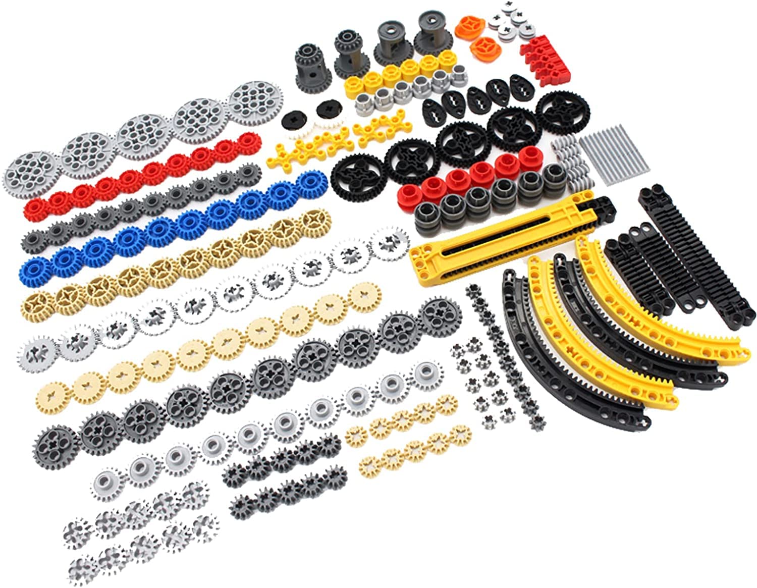 SEEMY 233PCS Gear Set for Technic Series Parts Compatible with Lego Technic Parts, DIY Gears Assortment Pack(Liftarm, Pins, Axles, Connectors) for Technic Building Blocks Set (Gear Set)