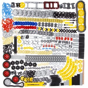 habow 1085pcs technic-parts gears-axle-pin-connector compatible with lego-technic shock bsorber wheels chain link frame joints cam worm cogs steering differential kit. moc pieces for building-blocks.