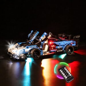 vonado led light kit for lego mclaren senna gtr 42123, remote control lighting compatible with lego technic cars (no lego model), creative diy decor lights for mclaren lego 42123 (only lights)