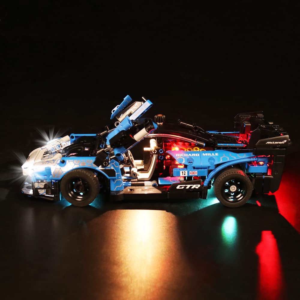 VONADO LED Light Kit for Lego McLaren Senna GTR 42123, Remote Control Lighting Compatible with Lego Technic Cars (NO Lego Model), Creative DIY Decor Lights for McLaren Lego 42123 (ONLY Lights)