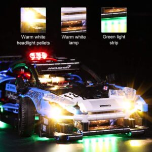 VONADO LED Light Kit for Lego McLaren Senna GTR 42123, Remote Control Lighting Compatible with Lego Technic Cars (NO Lego Model), Creative DIY Decor Lights for McLaren Lego 42123 (ONLY Lights)