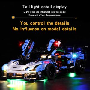 VONADO LED Light Kit for Lego McLaren Senna GTR 42123, Remote Control Lighting Compatible with Lego Technic Cars (NO Lego Model), Creative DIY Decor Lights for McLaren Lego 42123 (ONLY Lights)