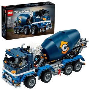 lego technic concrete mixer truck 42112 building kit, kids will love bringing the construction site to life with this cool concrete truck toy model set (1,163 pieces)