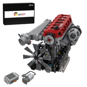 filona technik engine motors building set, rb30-v4-3.0l inline six-cylinder four-stroke engine moc model building blocks toy - 1985 pieces