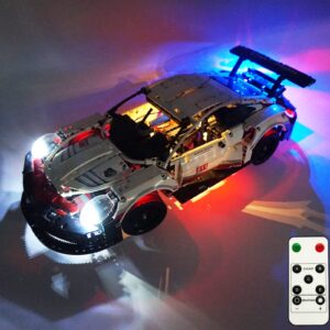 for Lego Technic Porsche 911 RSR 42096 Super Motor and Remote Control and Lighting Upgrade Kit, Compatible with Lego 42096(Model not Included)