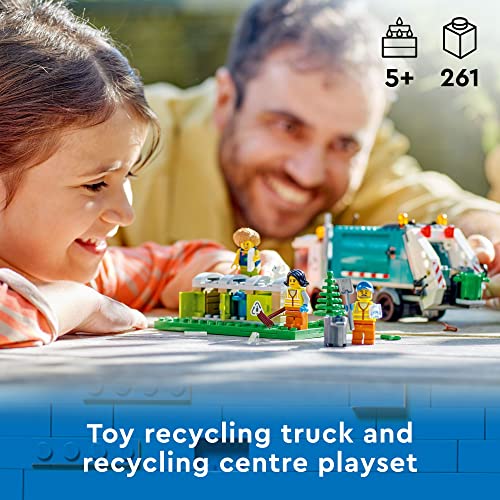 LEGO City Recycling Truck, Toy Vehicle Set with 3 Sorting Bins, Gift Idea for Kids 5 Plus Years Old, Educational Sustainable Living Series, 60386