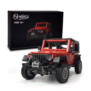 nifeliz mini off-road car wrange moc technique building blocks and engineering toy, adult collectible model cars kits to build, 1:14 scale truck model (1287 pieces)