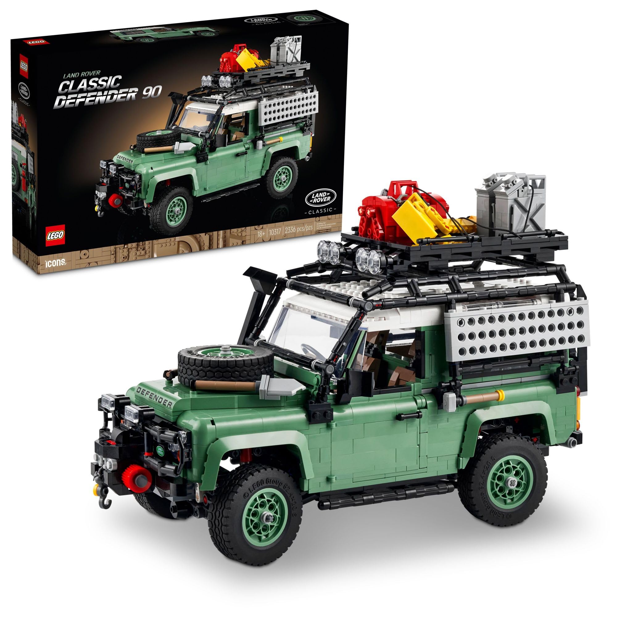 LEGO Icons Land Rover Classic Defender 90 10317 Model Car Building Set for Adults and Classic Car Lovers, This Immersive Project Based on an Off-Road Icon Makes a Great Graduation Gift for Him or Her