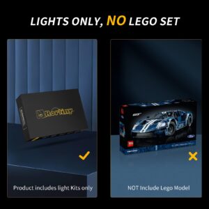 Rorliny LED Light Kit for LEGO Technic 2022 Ford GT 42154 Car Model Kit, Lighting Set Compatible with Lego 42154 (Lights Only, No Lego Models)