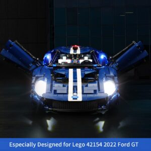 Rorliny LED Light Kit for LEGO Technic 2022 Ford GT 42154 Car Model Kit, Lighting Set Compatible with Lego 42154 (Lights Only, No Lego Models)