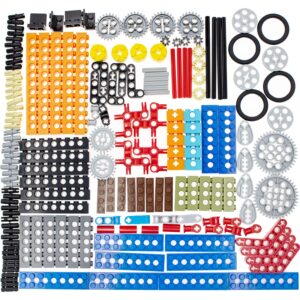 habow 184pcs technic-parts technic-gears axle-pin-connector compatible with lego-technic, technic brick with hole liftarm technic wheels plate technic cam technic bush. moc wedo 2.0 replacement piece.