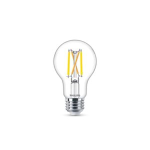 Philips LED Flicker-Free Clear Dimmable A19 Light Bulb - EyeComfort Technology - 800 Lumen - Soft White (2700K) - 8W=60W - E26 Base - Title 20 Certified - Ultra Definition - Indoor - 8-Pack