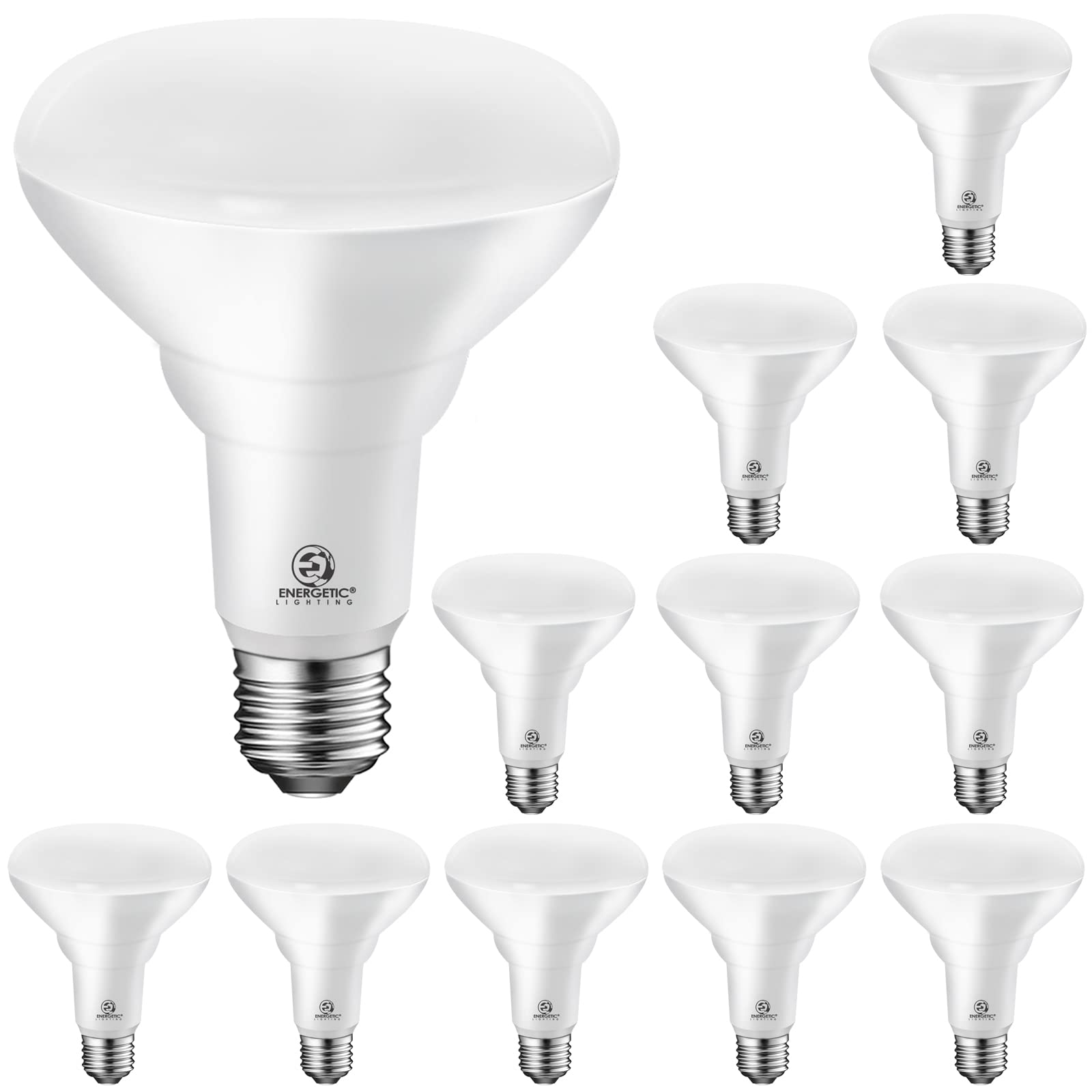 Energetic LED Recessed Light Bulbs BR30, 65W Equivalent, Dimmable, Warm White 3000K, Indoor Flood Lights for Recessed Cans, UL Listed, 12 Pack