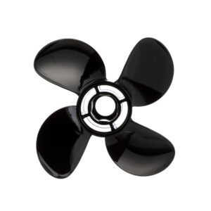 quicksilver 8m8027511 nemesis 4-blade aluminum propeller - 10.6" diameter x 12" pitch, right hand rotation, 40-60 hp mercury, black finish