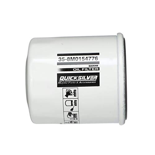 Quicksilver 8M0154776 Oil Filter for Select 2000-2018 Yamaha, Honda, and Nissan/Tohatsu 9.9-115 HP Outboards