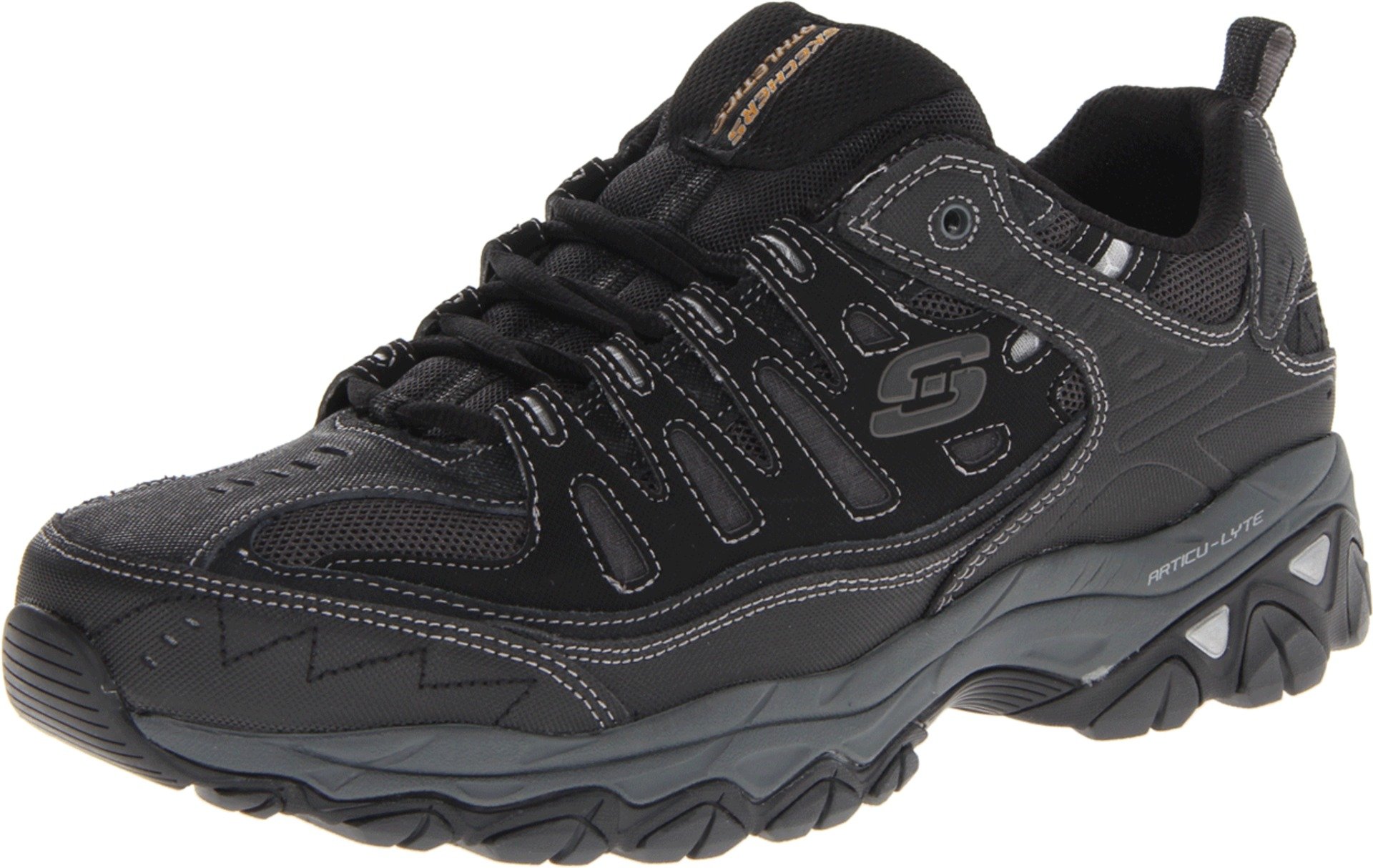 Skechers mens Afterburn M. Fit fashion sneakers, Black, 10.5 US