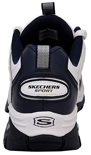 Skechers Men's Energy Afterburn Lace-Up Sneaker, White/Navy, 10.5