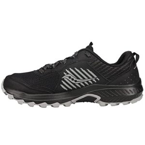 saucony men's excursion tr15 trail running shoe, black/shadow, 11.5