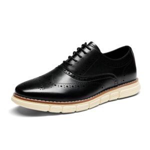 bruno marc men's dress sneakers casual wingtip derby oxford formal shoes black size 10.5 m us grandwing