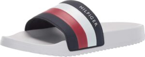 tommy hilfiger men's rozi slide, white multi 164, 10m