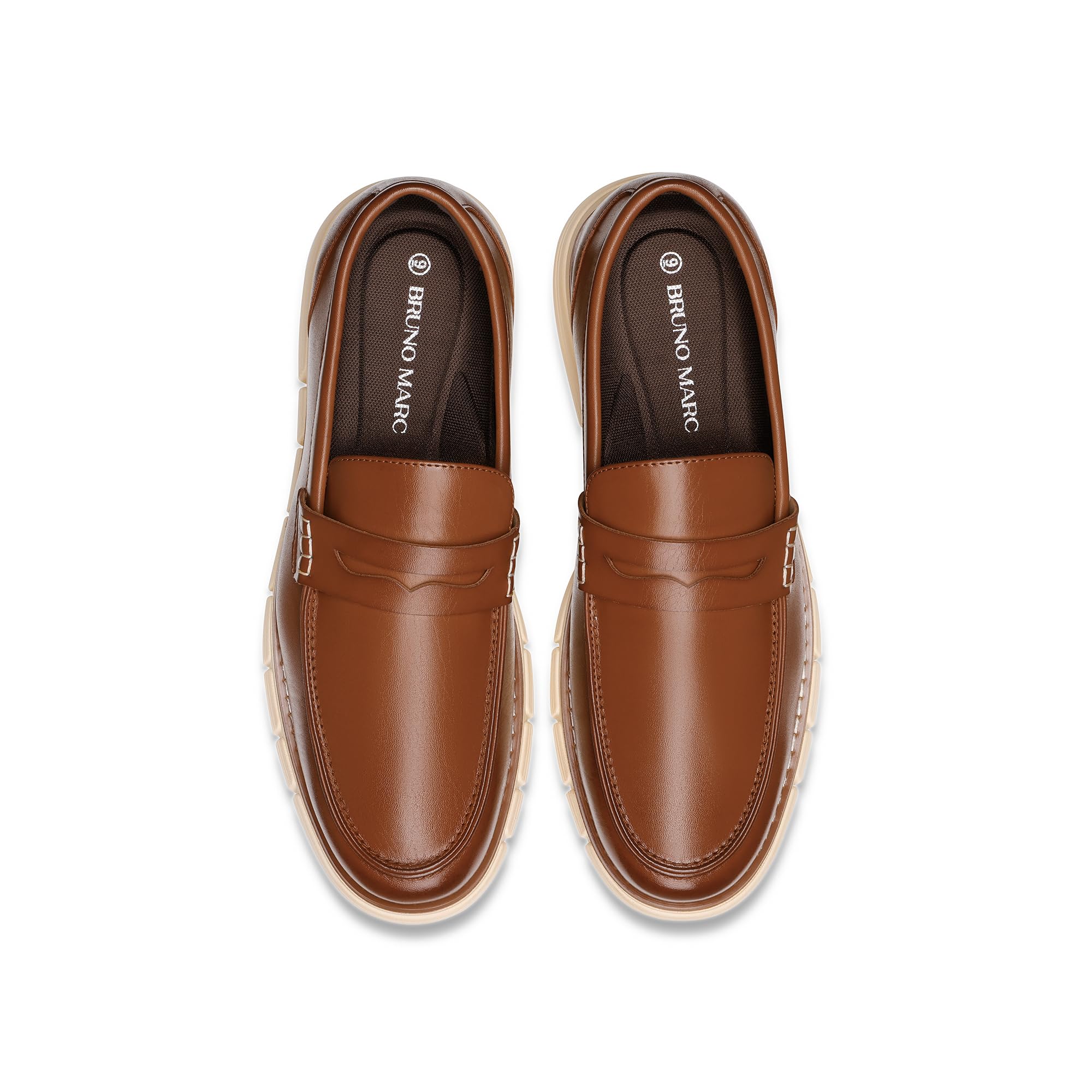 Bruno Marc Men's Casual Dress Shoes Slip-on Lightweight Penny Loafers, Brown, Size 12, SBLS2349M