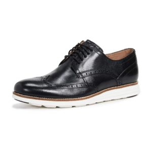 Cole Haan Men's Original Grand Shortwing Oxford Shoe, Black Leather/White, 11 Medium US