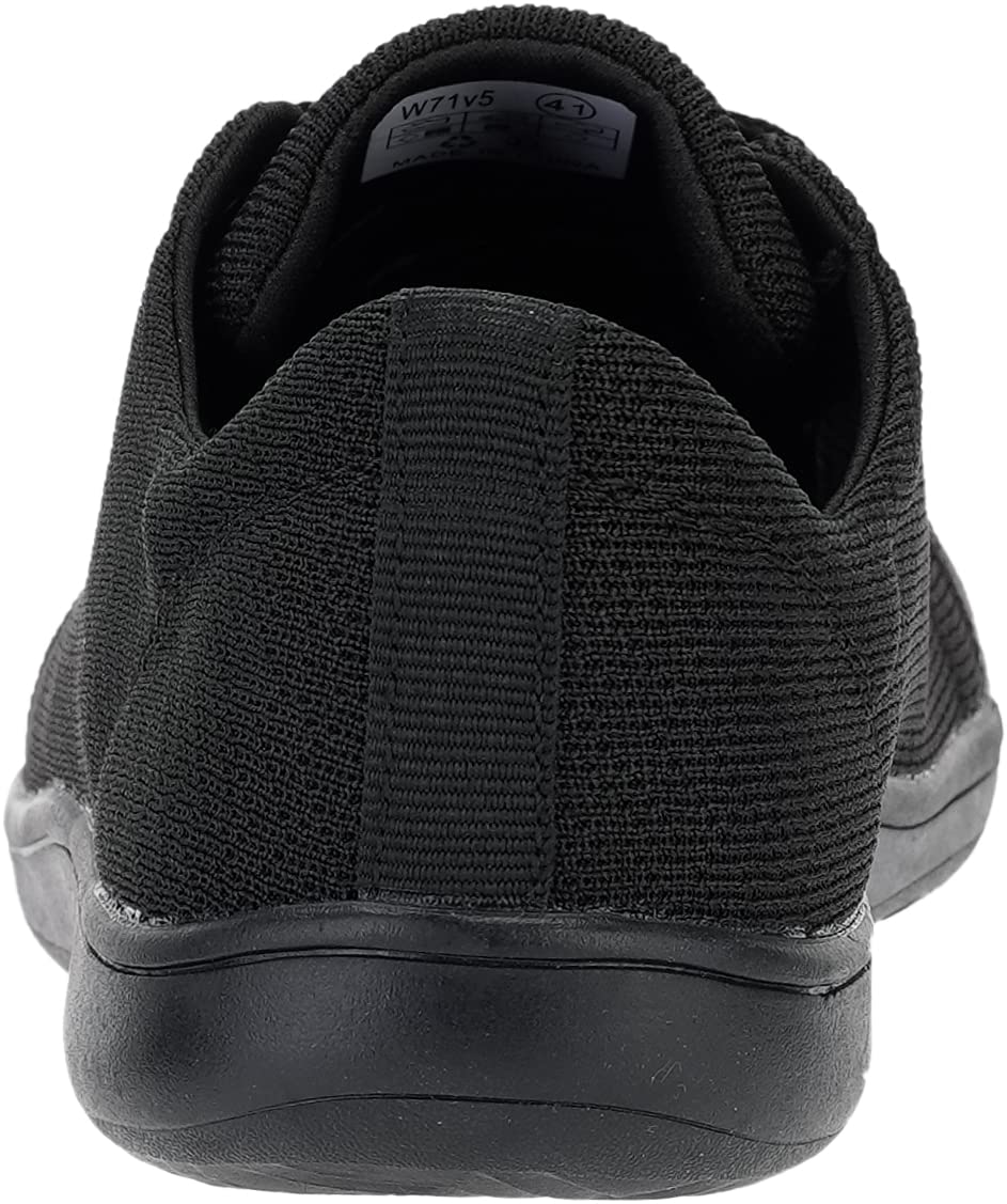 WHITIN Men's Fashion Barefoot Knit Minimalist Sneakers Wide Fit Toe Box Low Drop Sole Size 9 Minimus Casual Minimal Laces Up Shoes Flat All Black 42