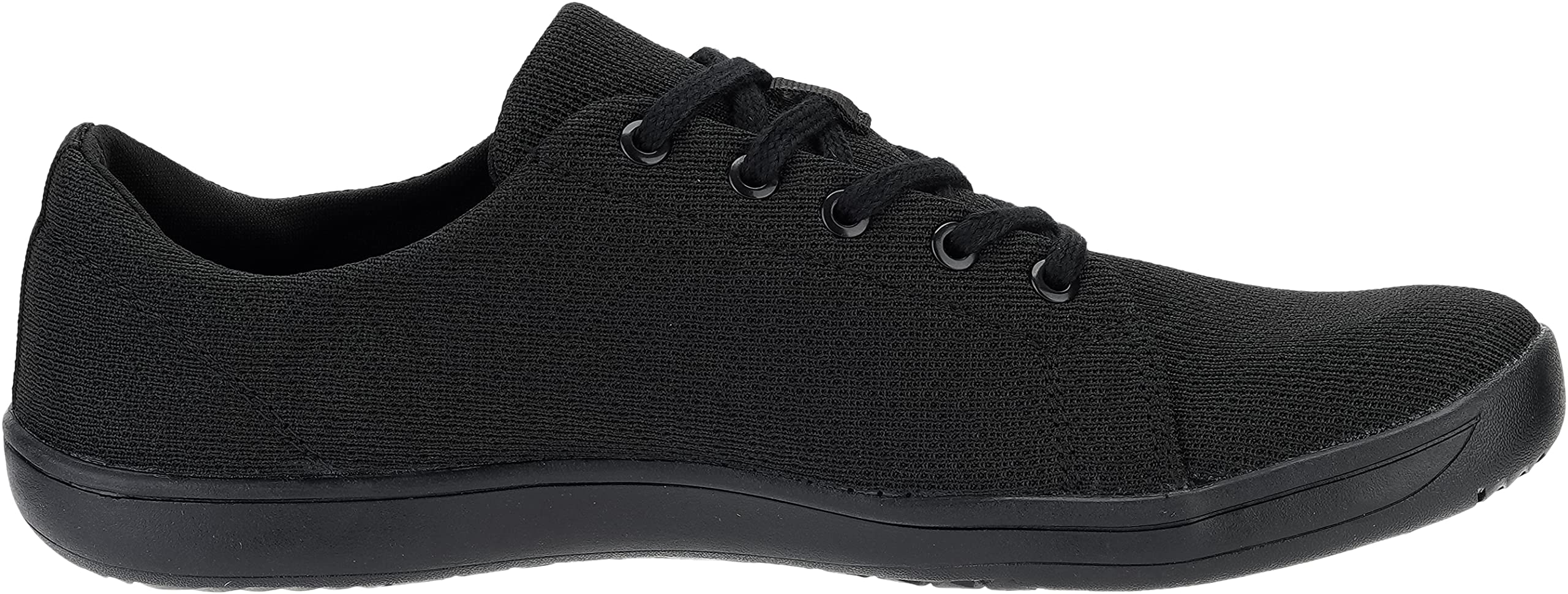 WHITIN Men's Fashion Barefoot Knit Minimalist Sneakers Wide Fit Toe Box Low Drop Sole Size 9 Minimus Casual Minimal Laces Up Shoes Flat All Black 42