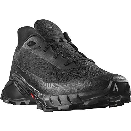 Salomon Men's ALPHACROSS 5 Trail Running Shoes for Men, Black / Black / Ebony, 12