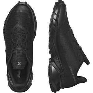 Salomon Men's ALPHACROSS 5 Trail Running Shoes for Men, Black / Black / Ebony, 12