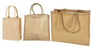 12 pack jute burlap tote bags soft cotton handles laminated interior burlap bags beach teacher mother bridesmaid wedding diy (large (15.5x14x6)) natural