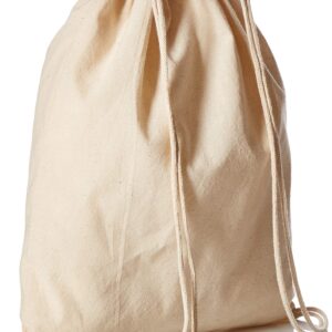 TBF 12 Pack Bulk Cotton Canvas Drawstring Backpack Bags (14" W x 18" H) - Perfect for DIY, Crafts, Events & More