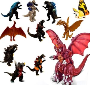 jaykenixo 10pcs small dragons and destroyah action figures toys set