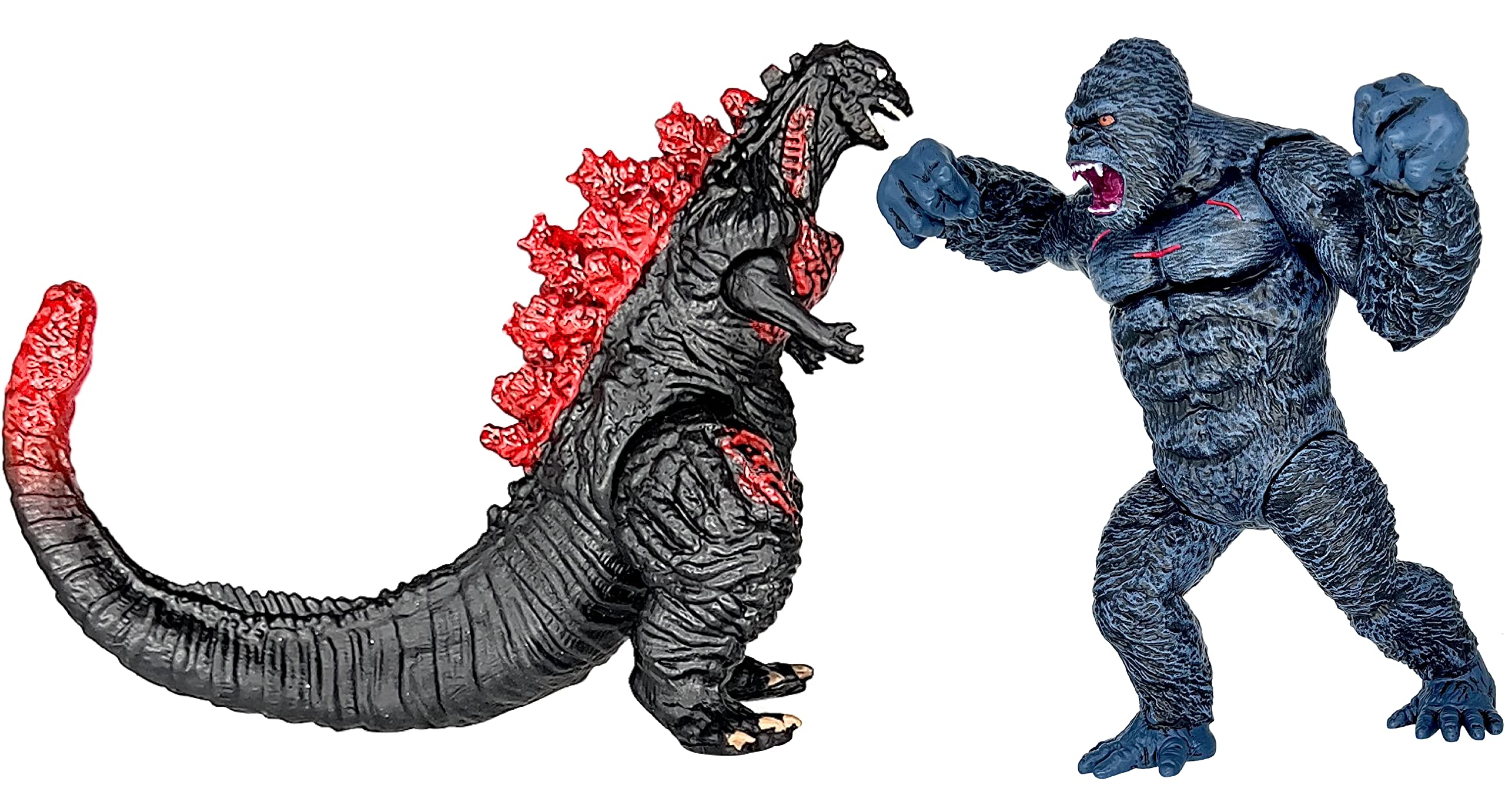 TwCare Set of 10 Godzilla vs Kong Dinosaur Dragon Toys Movable Joint Action Figures, King of The Monsters Shin Ultima Gamera Mecha MechaGodzilla Ghidorah Skull Crawler Destoroyah Cake Toppers Pack