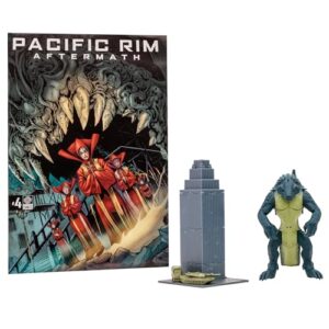 pacific rim mcfarlane toys raiju (kaiju) 4" scale figure playset with comic