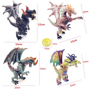 Guaishou Ancient Dragon Knight 4pcs Action Figure with Gold Coin 20PCS