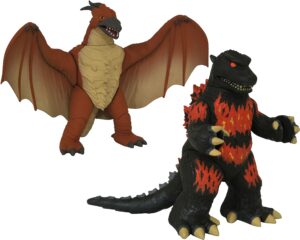 diamond select toys burning godzilla & rodan vinimate two-pack, multicolor