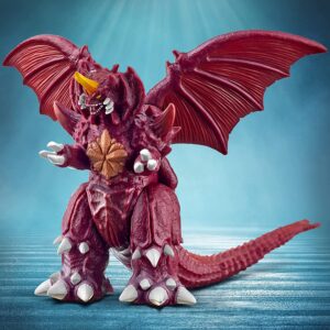 JAYKENIXO 3pcs Dragons Figures Monsters - 15" & 12" Head-to-Tail, Large Movable Joints Action Movie Series Soft Vinyl