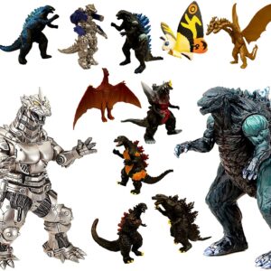 JAYKENIXO 2pcs Dragons and 10pcs Mini Action Figures Toys Set